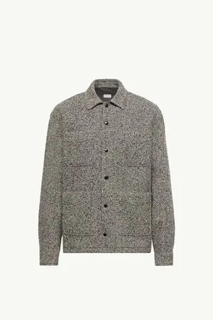 Moncler Melange Wool Blend Shirt - Grey