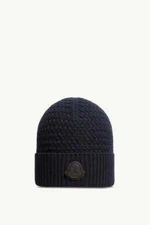 Moncler Cashmere Blend Beanie - Blue