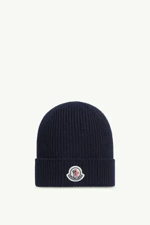 Moncler Wool Beanie Blue