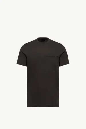 Moncler Cotton Jersey T-shirt With Chest Pocket - Black