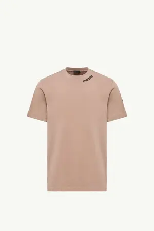 Moncler Cotton Jersey Logo T-shirt - Beige