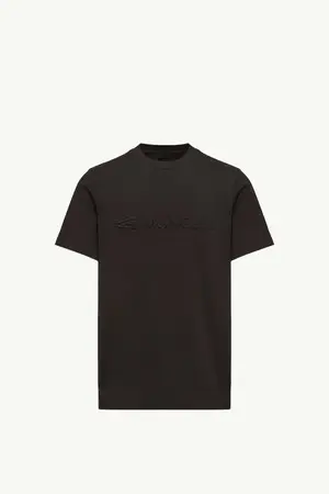 Moncler Logo Cotton T-shirt - Black