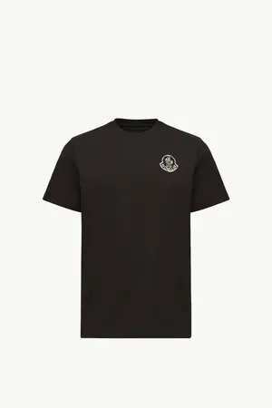 Moncler Cotton Jersey Logo Patch T-Shirt Black