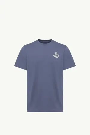 Moncler Cotton Jersey Logo Patch T-shirt - Blue