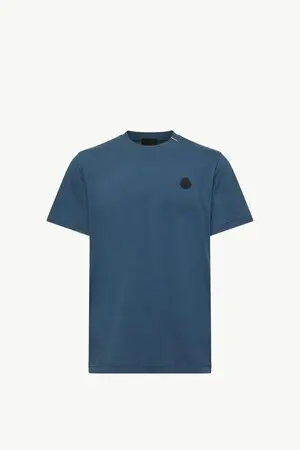 Moncler Logo Cotton T-shirt - Blue