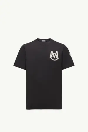 Moncler Monogram Cotton T-Shirt Black