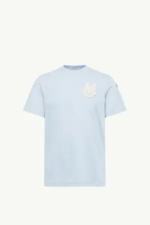 Moncler Monogram Cotton T-Shirt Blue