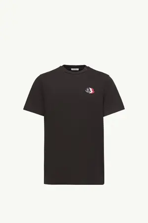 Moncler Logo Cotton T-shirt - Black