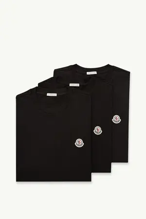 Moncler Logo Patch Cotton T-shirt - Black