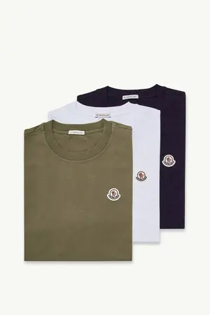 Moncler Logo Patch Cotton T-shirt - Multicolor