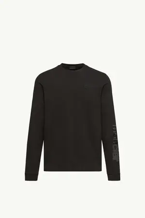 Moncler Cotton Jersey Long Sleeve T-shirt - Black