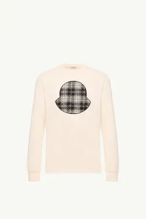 Moncler Check Panel Cotton Jersey T-shirt - White