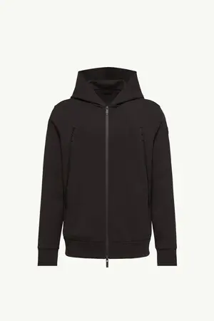 Moncler Cotton Blend Zip-up Hoodie - Black