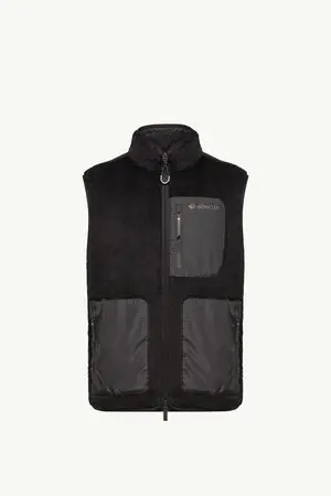 Moncler Teddy Fleece Reversible Down Vest - Black