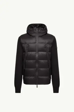 Moncler Wool Padded Zip-up Cardigan - Black