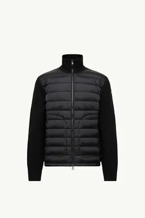 Moncler Padded Zip-Up Cardigan Black