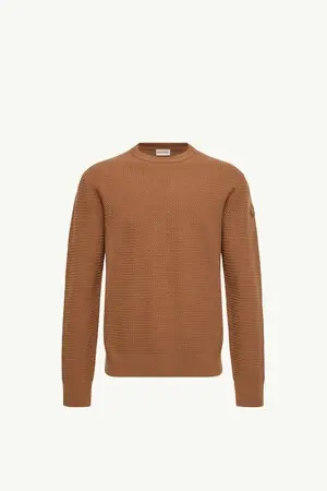 Moncler Textured Cashmere & Wool Sweater - Brown