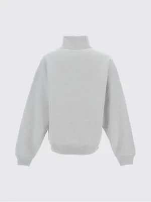 Jacquemus High Neck Relaxed Fit Cotton Jumper With Zip - Grey