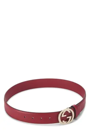 Gucci Interlocking Logo Belt - Red