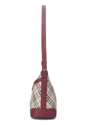 Burberry Burgundy House Check Jacquard Shoulder Bag
