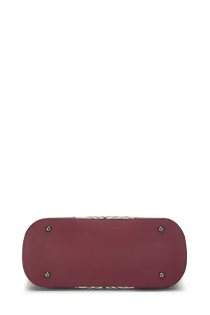 Burberry Burgundy House Check Jacquard Shoulder Bag