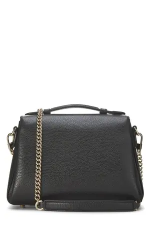 Gucci Leather Interlocking Top Handle Bag - Black