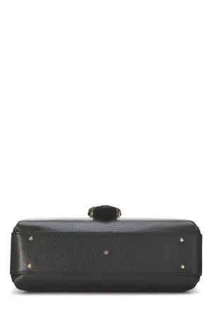 Gucci Leather Interlocking Top Handle Bag - Black