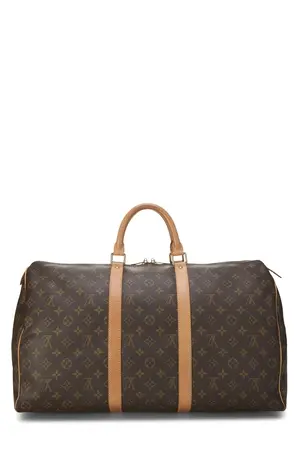 LOUIS VUITTON Monogram Keepall 50 Duffle Bag - Brown