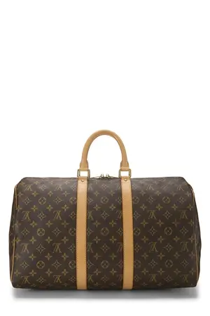 LOUIS VUITTON Monogram Keepall 45 Duffle Bag - Brown