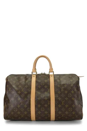 LOUIS VUITTON Monogram Keepall 45 Duffle Bag - Brown