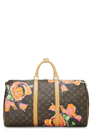 LOUIS VUITTON Stephen Sprouse X Monogram Roses Keepall Bag 50 - Brown