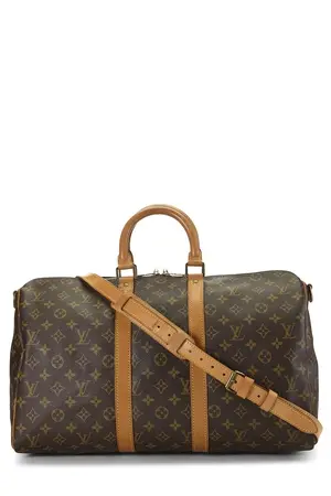 LOUIS VUITTON Monogram Keepall Bandouliere Bag 45 - Brown