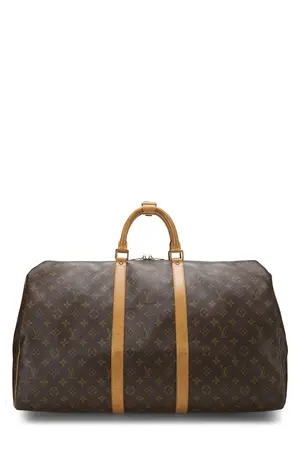 LOUIS VUITTON Monogram Keepall 55 Duffle Bag - Brown