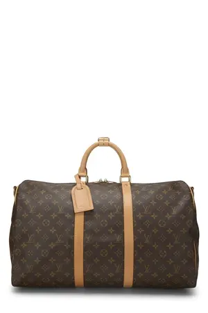 LOUIS VUITTON Monogram Keepall Bandouliere Bag 50 - Brown