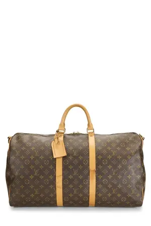 LOUIS VUITTON Monogram Keepall Bandouliere Bag 55 - Brown