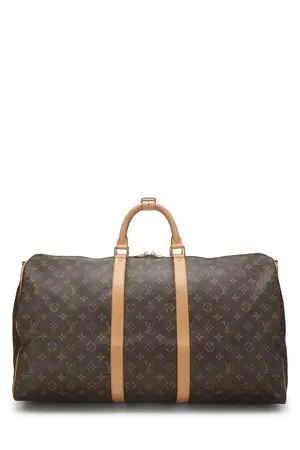 LOUIS VUITTON Monogram Keepall Bandouliere Bag 55 - Brown