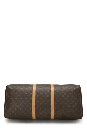 LOUIS VUITTON Monogram Keepall 60 Duffle Bag - Brown
