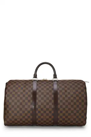 LOUIS VUITTON Damier Ebene Keepall Bag 50 - Brown