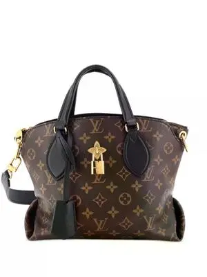 LOUIS VUITTON Flower Zipped Monogram Canvas Pm Tote Bag - Black