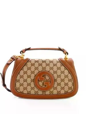 Gucci Blondie Nm Top Handle Bag Gg Coated Canvas With Leather Medium Shoulder Bag - Brown