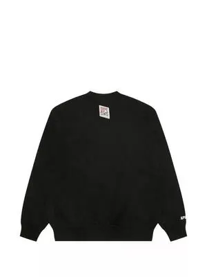 AAPE BY *A BATHING APE Moonface Logo Camo Crew Neck Sweatshirt - Black