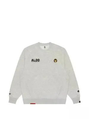 AAPE BY *A BATHING APE Aaper Moonface Logo Crew Neck Sweatshirt - Grey