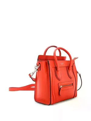 Celine Luggage Bag Grainy Leather Nano Crossbody Bag - Orange