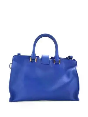 Saint Laurent Monogram Cabas Leather Small Satchel - Blue