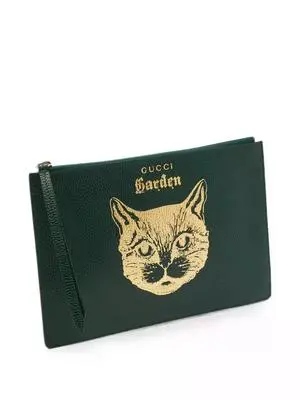 Gucci Garden Cat Zip Clutch Bag