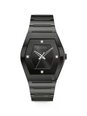 Bulova Gemini Diamond 40mm Watch - Black