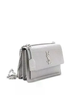 SAINT LAURENT Saint Laurent Sunset Crocodile Embossed Leather Medium Crossbody Bag