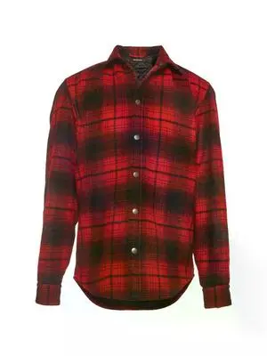 Balenciaga Quilted-lining Plaid Oversized Shirt Jacket