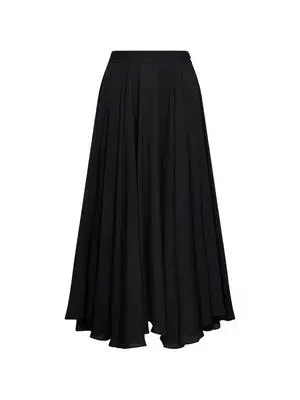 BLANCA VITA Pleated Asymmetric Midi Skirt