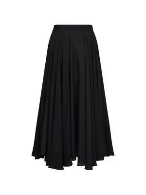 BLANCA VITA Pleated Asymmetric Midi Skirt
